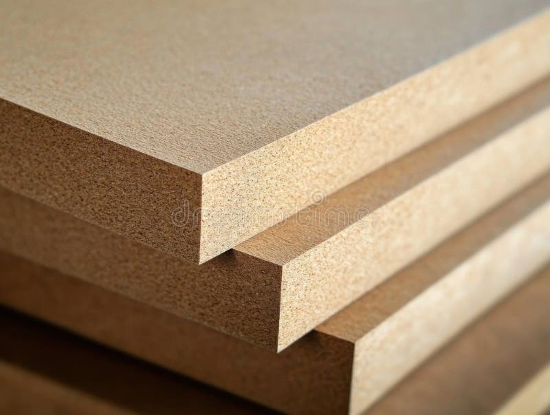 Close-up of Stacked MDF Boards, Texture, Strength, and Versatility in ...