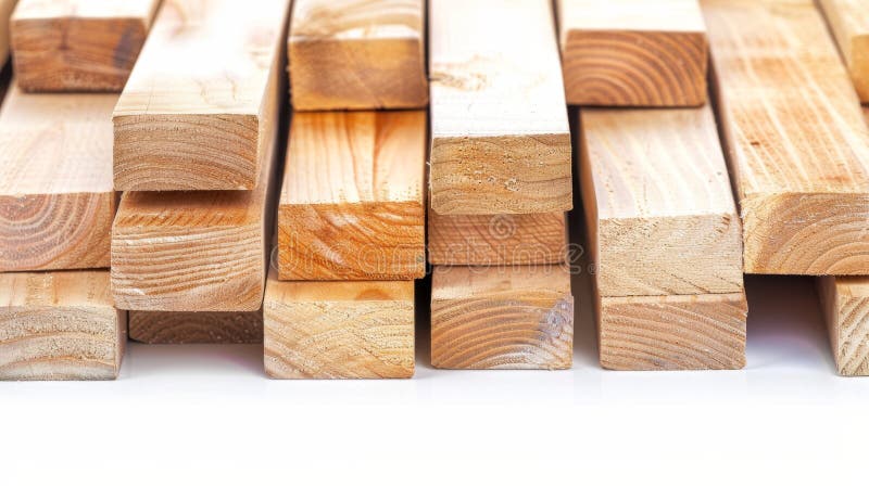 Close-up of Stacked Pine Wood Planks for Construction Stock Image ...
