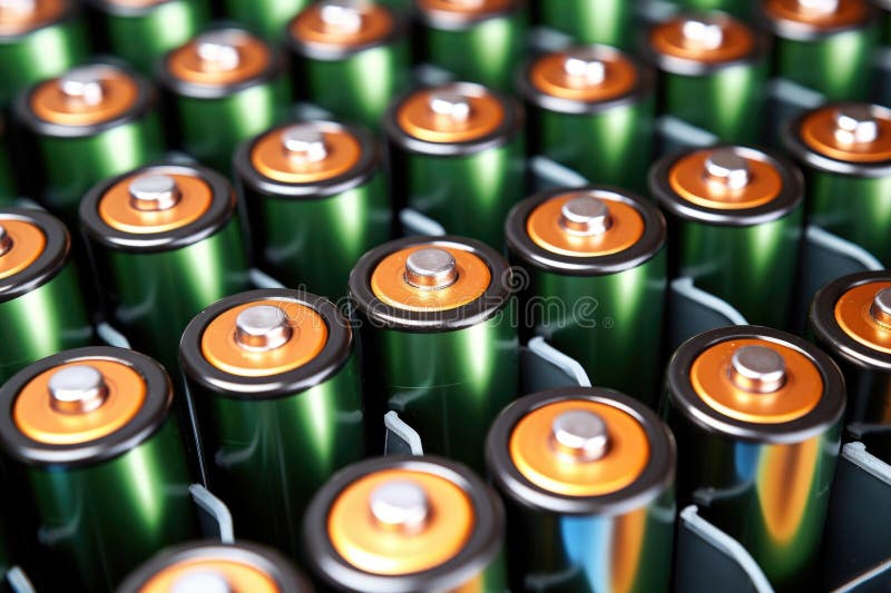 Close-up of Stacked Rechargeable Batteries Stock Photo - Image of ...