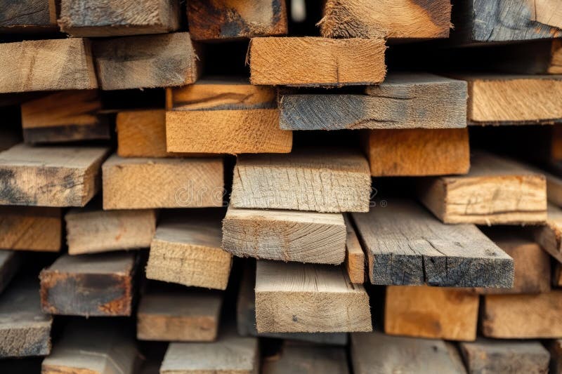 Varied Wood Texture Stacked Blocks. AI Generated Stock Illustration ...