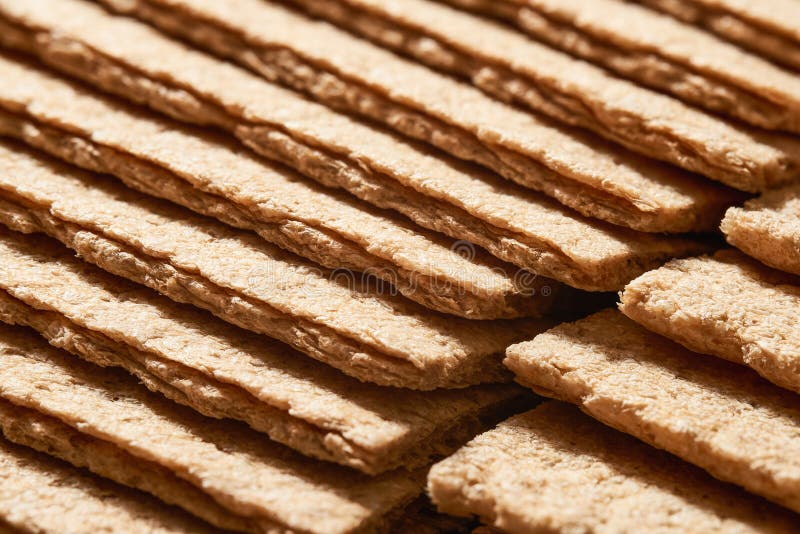 Close-up of Stacks of Many Crispbread. Macro Shot Stock Photo - Image ...