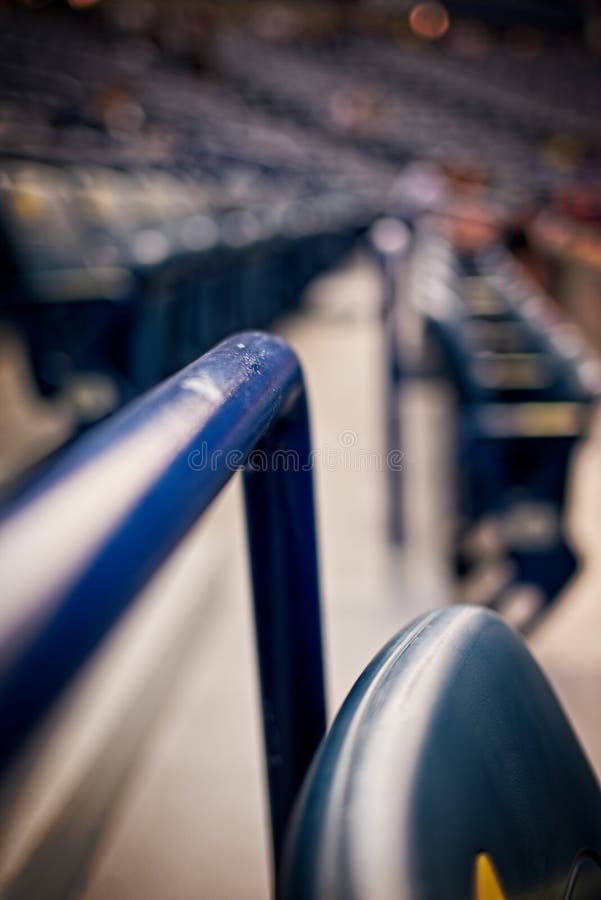 Close Up Stadium Seating Blue Railing Stock Photos - Free & Royalty ...