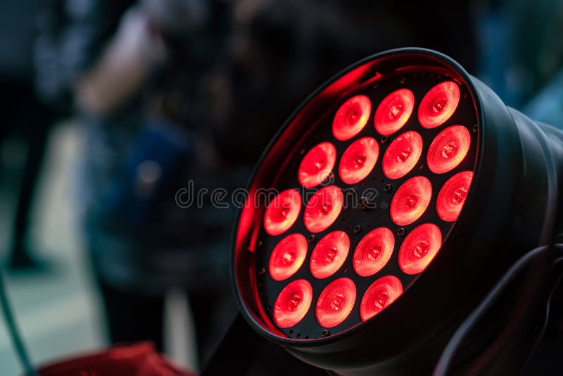 Stage Red Light Source Turned on Stock Photo - Image of nightlife ...