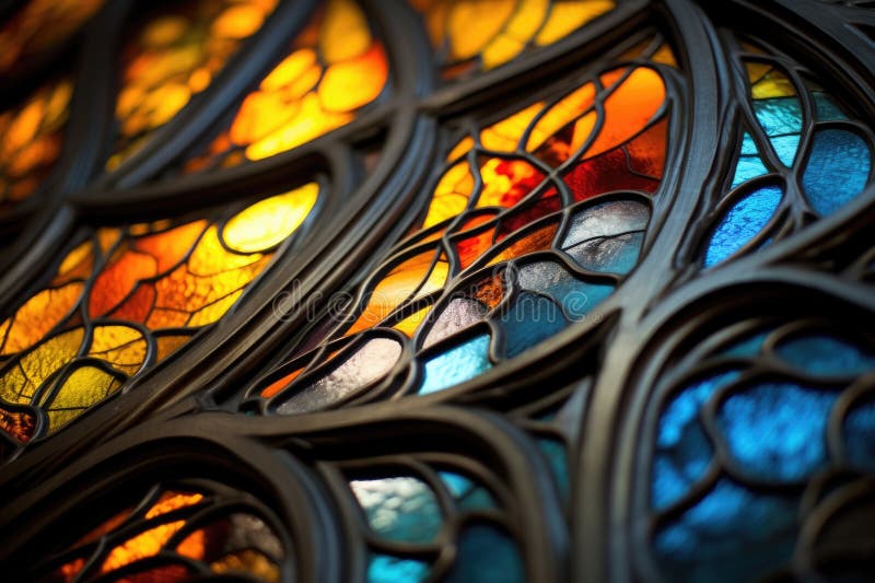 Close-up of Stained Glass Window Details Stock Image - Image of details ...