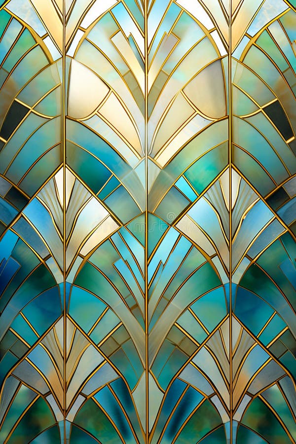 Close Up of Stained Glass Window with Pattern. Generative AI Stock ...
