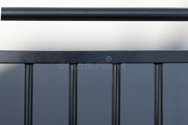 Close Up of Stainless Steel Railing on White and Gray Background Stock ...