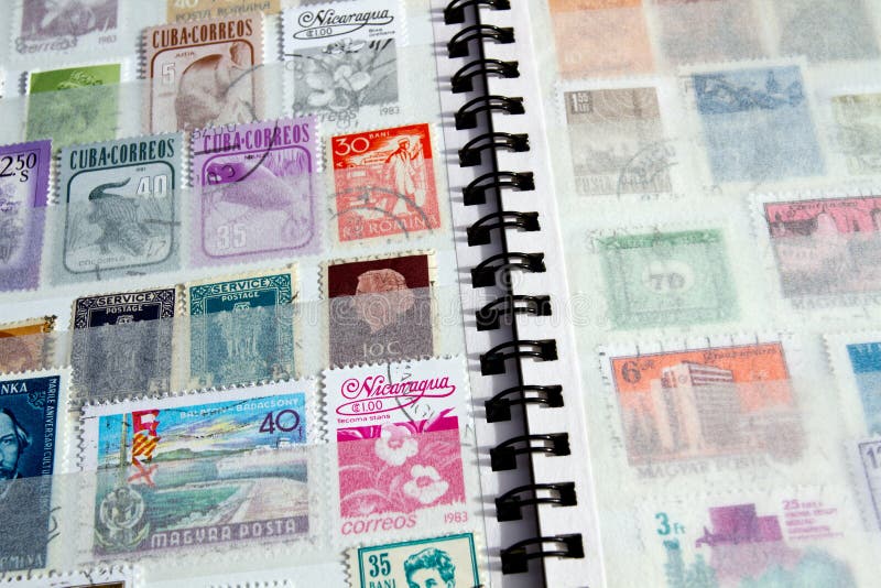Close-up of stamp album editorial photography. Image of collecting ...