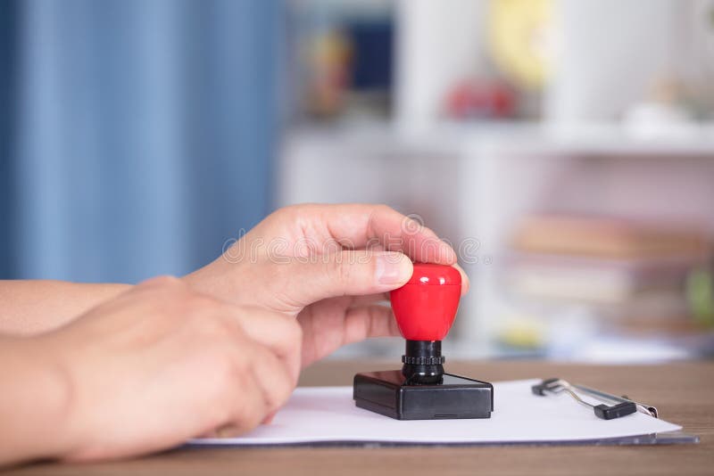 Close-up of Stamp the Document Stock Image - Image of chapter, seal ...