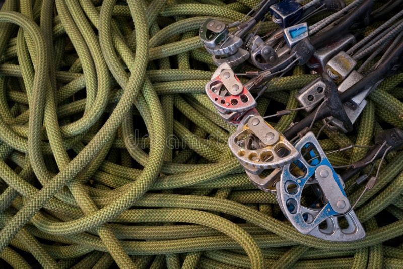 `Standard Rack` Rock Climbing Gear Stock Image - Image of used, sport ...