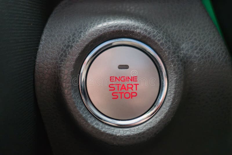 Close Up Start/stop Engine Button on a Car Stock Photo - Image of ...