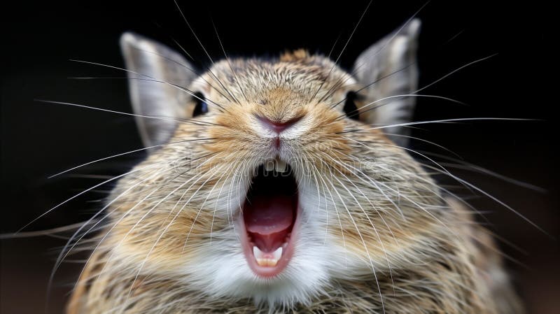 Close-up of a Startled Rabbit in a Natural Setup Stock Image - Image of ...