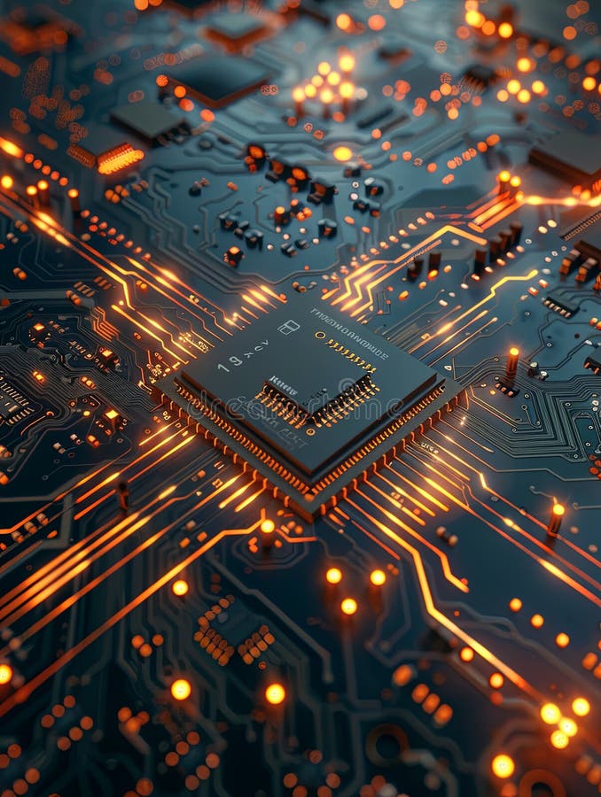 A Close-up of a State-of-the-art Microprocessor on a Motherboard ...