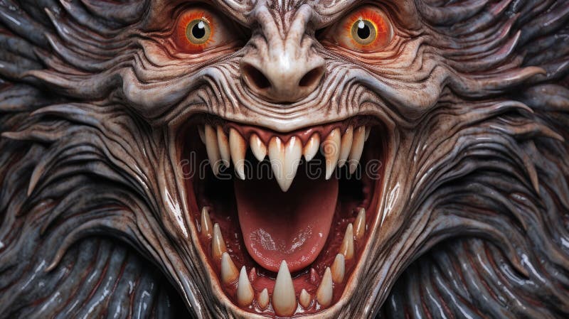A Close Up of a Statue of a Demon, AI Stock Photo - Image of beast ...