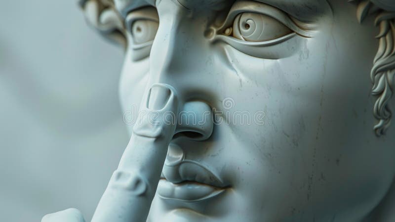 Close-up of a Statue with a Finger on Its Nose, Suitable for Various ...