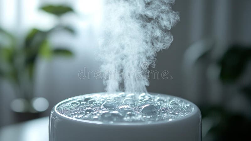 Steam Rising from Water in Modern Diffuser Stock Illustration ...
