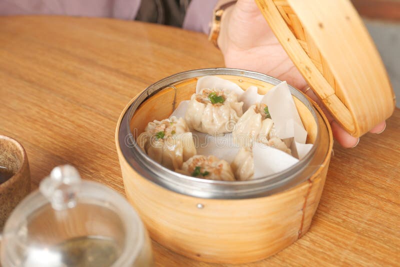 Close Up of Steamed Dim Sum in a Bowl Stock Image - Image of fresh ...