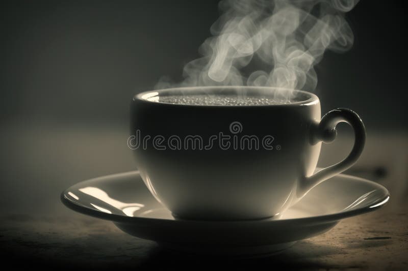 A Close-up of a Steaming Cup of Coffee or Tea. Generative AI Stock ...