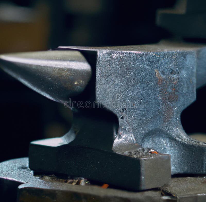 Close Up of Steel Anvil Lying on Table in Workshop Stock Photo - Image ...