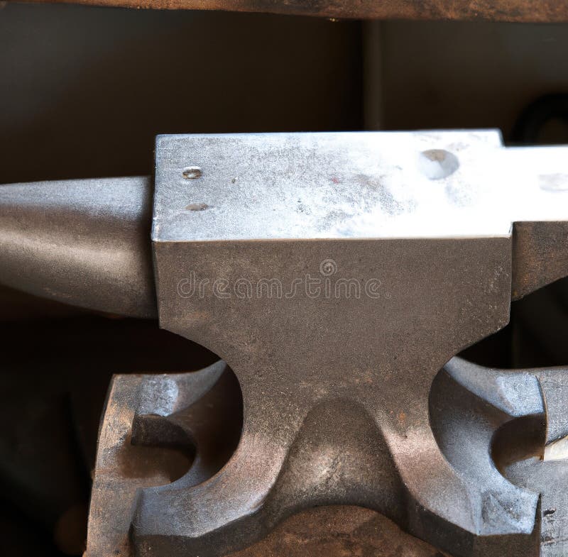 Close Up of Steel Anvil Lying on Table in Workshop Stock Photo - Image ...