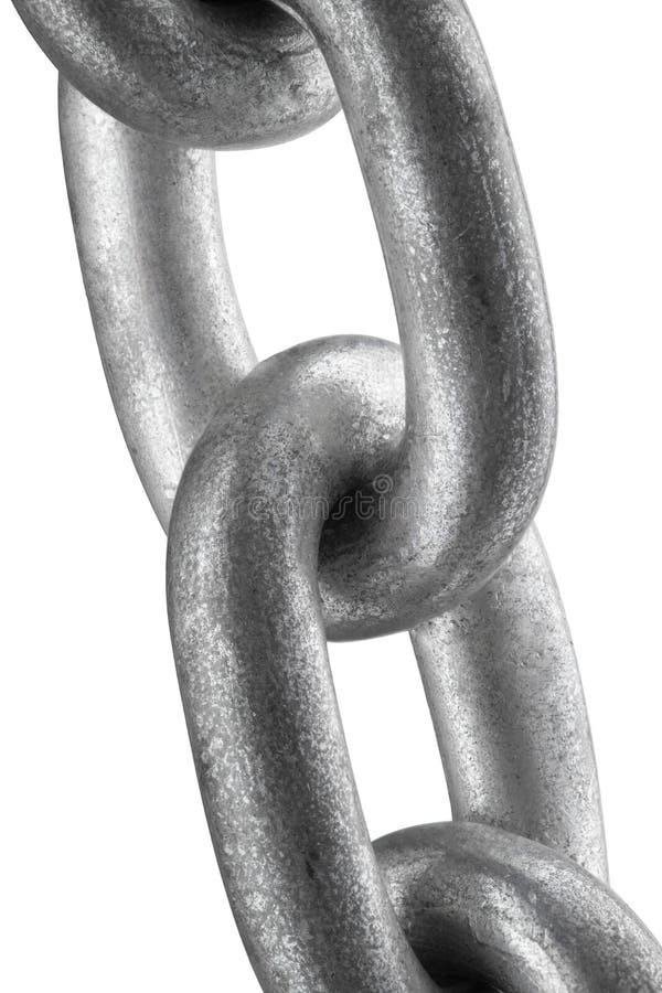 Close Up of Steel Chain Links Isolated on White Background. Stock Image ...