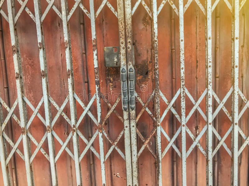 Steel Metal Roller Shutter Door Stock Image - Image of door, floor ...