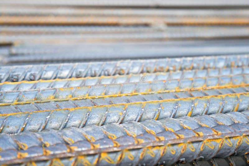 Steel Rod For Construction Job Stock Image - Image of aluminum, heap ...