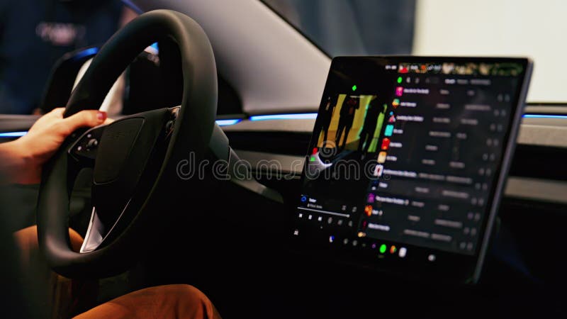 Close Up of the Steering Wheel in the Inside of a Stock Video - Video ...
