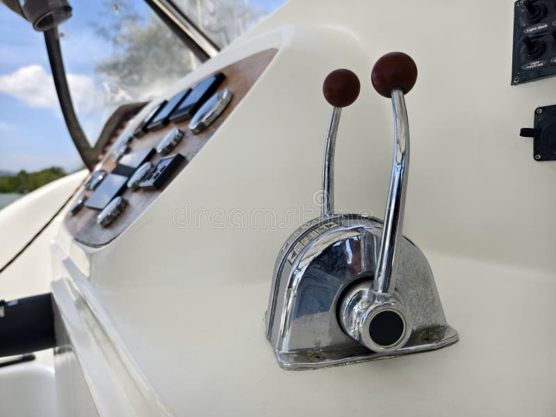 Close Up of a Steering Wheel Located on a Sailing Boat Stock Image ...
