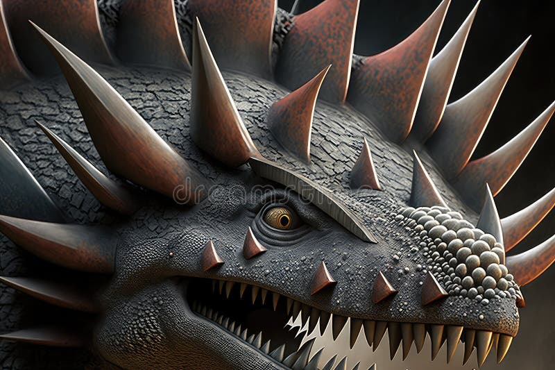 Close-up of the Stegosaurus Mouth, with Its Row of Sharp Teeth Visible ...