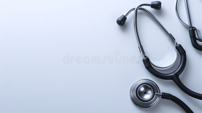 A Close Up of a Stethoscope and a Pair of Ear Buds Stock Illustration ...