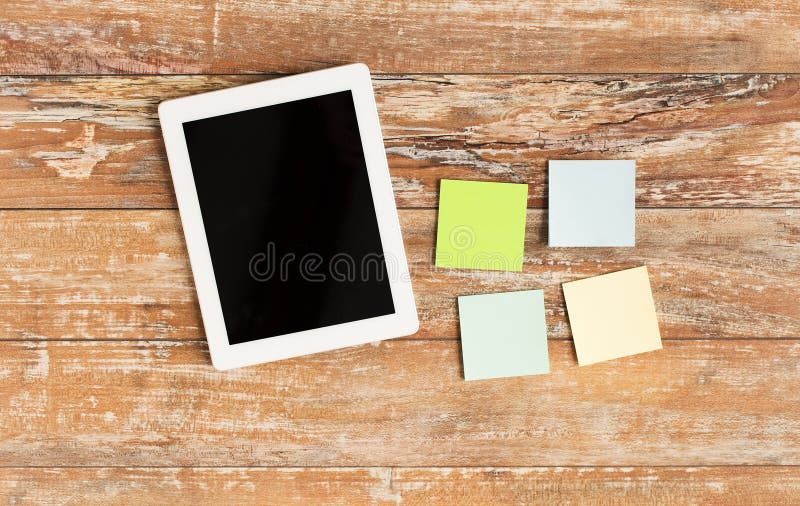 Close Up of Stickers and Tablet Pc Computer Stock Photo - Image of ...
