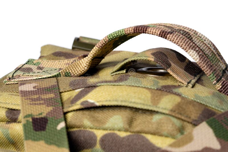 Close Up Still Life of a Green Army Tactical Backpack Stock Photo ...