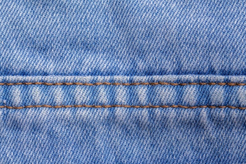 Close Up of Stitching Detail on Blue Jeans Stock Image - Image of ...