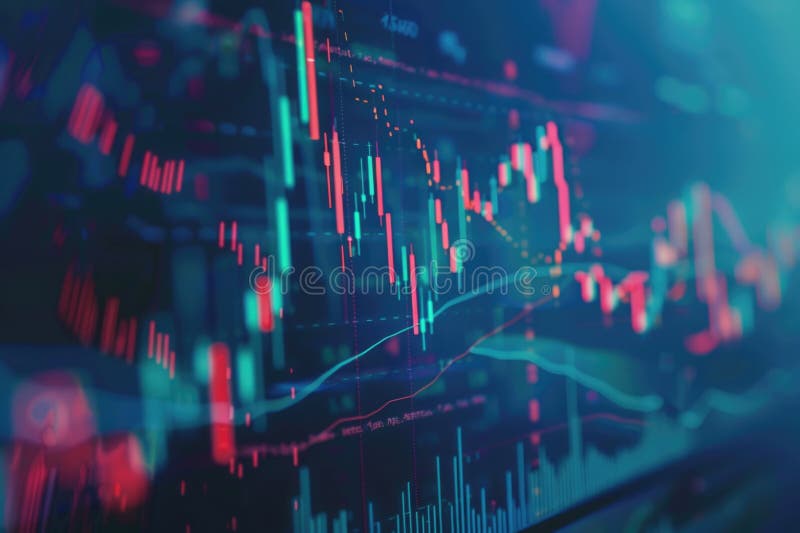 Close Up of Stock Chart on Computer Screen. Suitable for Financial ...