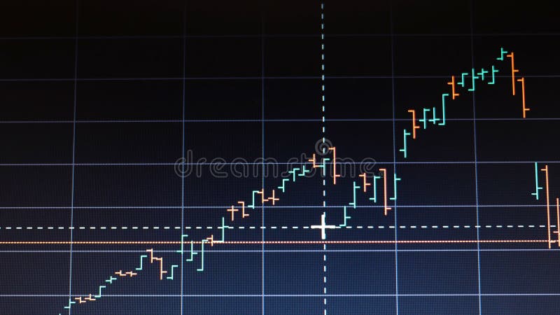 Close-up of Stock Chart on the Computer Screen. the Trader Analyzes the ...
