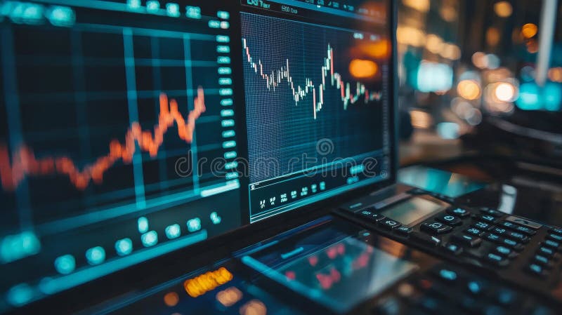 Close-up of Stock Market Trading Data on Multiple Screens Stock Photo ...