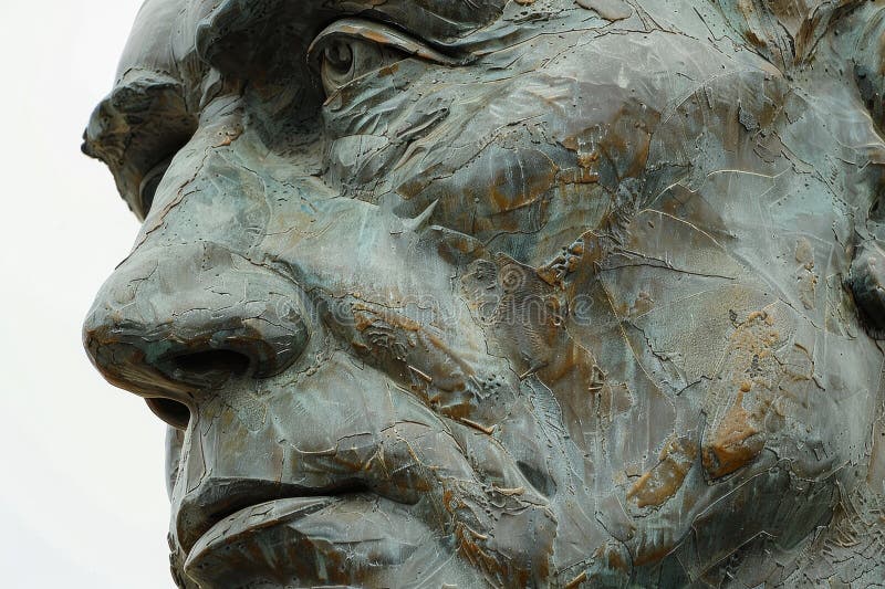 Close Up of a Stone Face Monument, Showcasing Intricate Details and ...