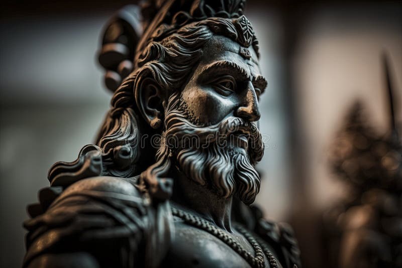 Close Up of the Stone God Statue, Creative Ai Stock Illustration ...