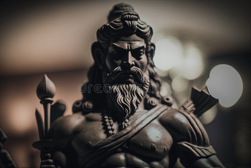 Close Up of the Stone God Statue, Creative Ai Stock Illustration ...