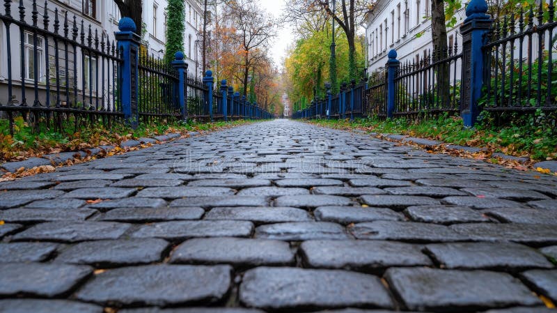 Close-up of a Stone-Paved Path Stock Illustration - Illustration of ...