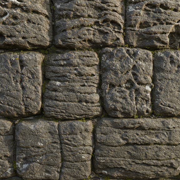 Close-up of a Stone Wall Featuring Roughly Hewn, Rectangular Rocks ...