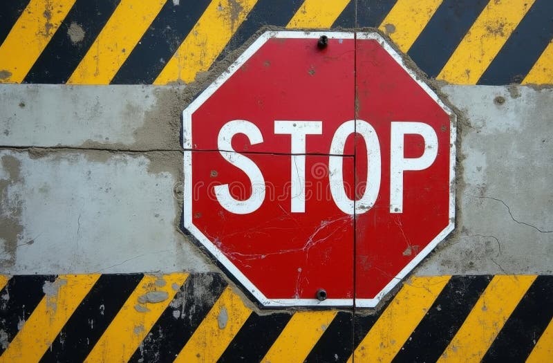 Close Up of a Stop Sign at 4-1-2025 Stock Illustration - Illustration ...