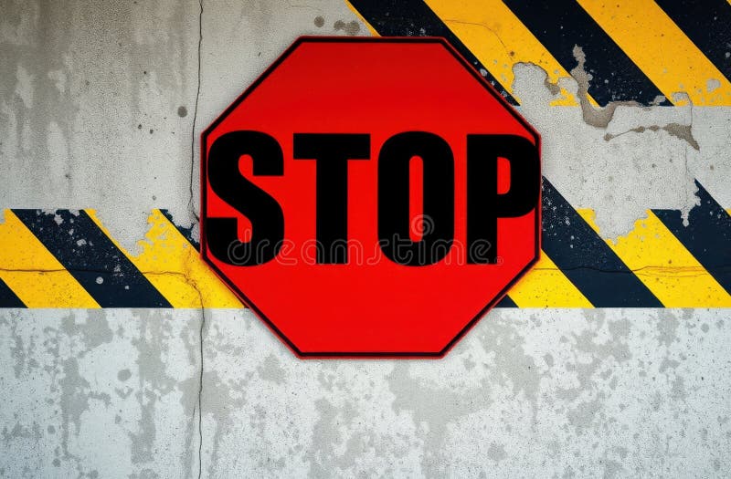 Close Up of a Stop Sign at 4-1-2025 Stock Illustration - Illustration ...