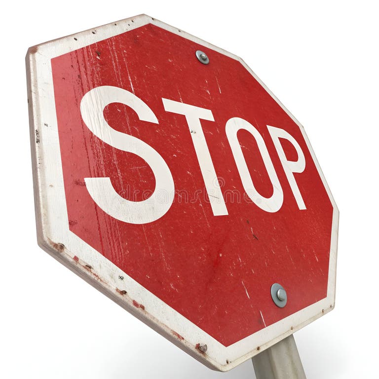 Close Up of Stop Sign in 3D Rendering Stock Illustration - Illustration ...