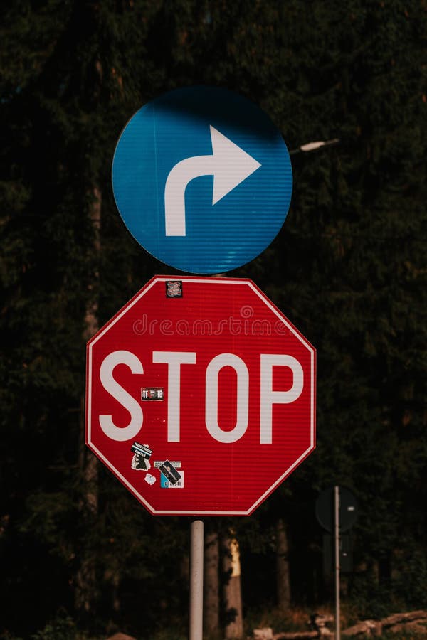Close Up STOP Sign on a Metal Pole in the Street Stock Image - Image of ...