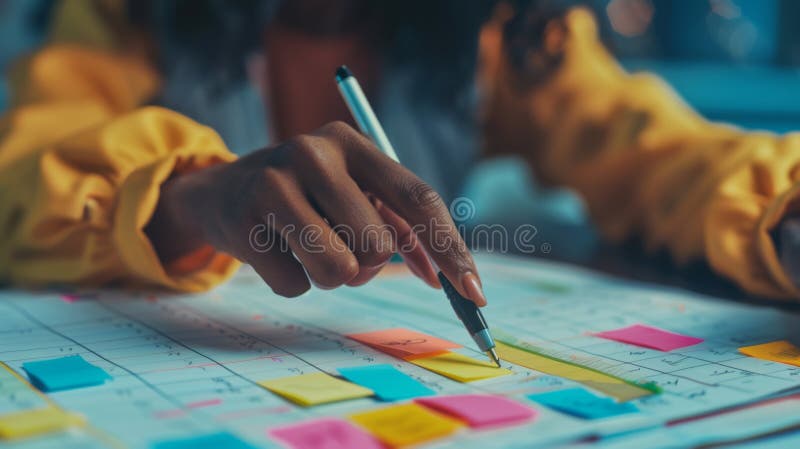 Close-Up of Strategic Planning Session.AI Generated Image Stock Photo ...