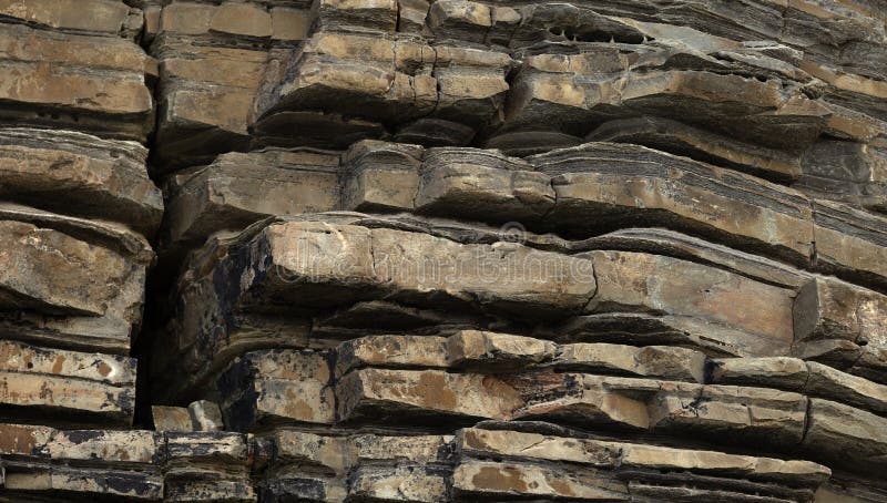 Close-up of Stratified Rock Layers with Varying Textures and Colors ...