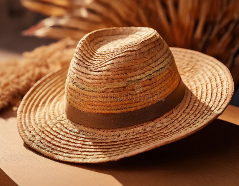 Close-Up of a Straw Hat with Natural Weaving Patterns Stock ...