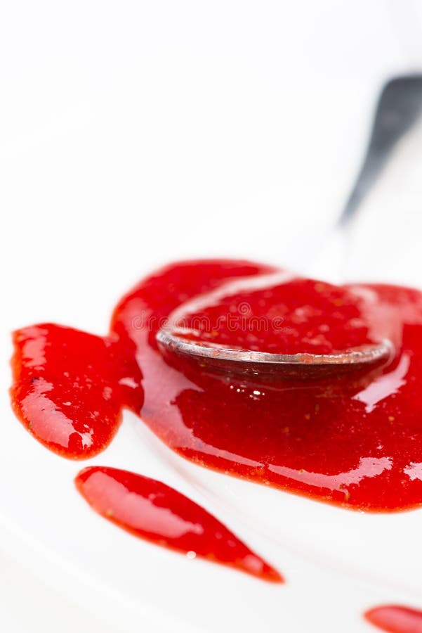 Close Up Strawberry Jam and Spoon Stock Image - Image of count ...
