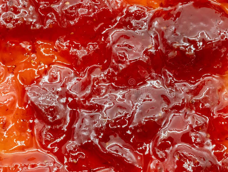 Close Up Of Strawberry Jam For Texture And Background Stock Photo ...